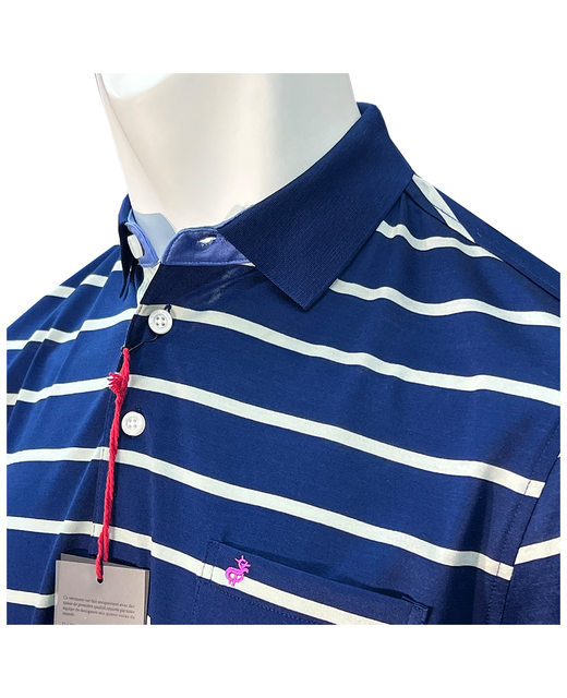 Double Mercerized Polo - MENS-Polos : Andersons - Michel Rouen S21 Navy