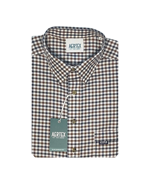 Aertex S/S Shirt - BRANDS-MENS-AERTEX : Andersons - Aertex S23 Chocolate