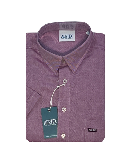 Aertex S/S Shirt - BRANDS-MENS-AERTEX : Andersons - Aertex S23 Wine