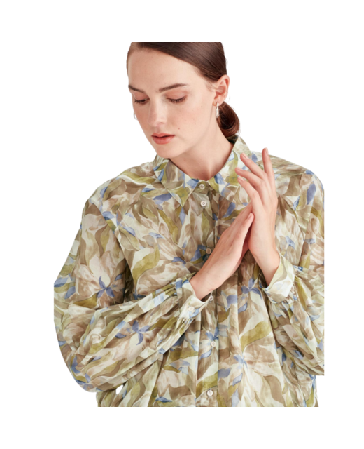 Monique Blouse - BRANDS : Andersons - Caroline Sills S23 Leaf Print